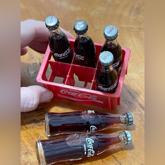 Coca Cola | Art | Set 6 Mini 3 Glass Coca Cola Soda Pop Bottles Red ...